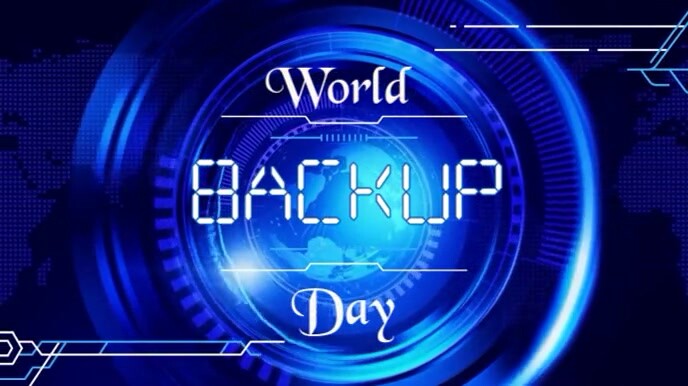 Blue and White World Backup day video Template | PosterMyWall