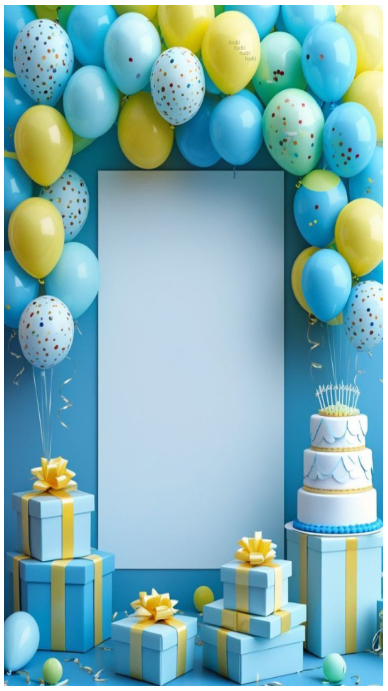 Blue and yellow birthday party Template | PosterMyWall