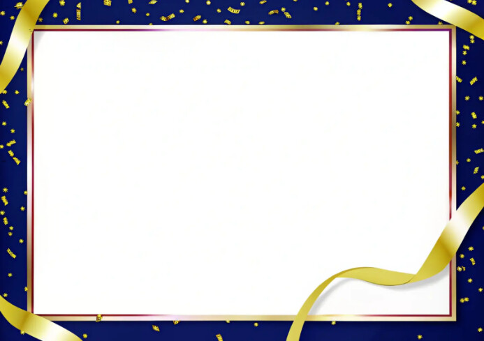 Blue and Yellow Certificate Frame Template | PosterMyWall