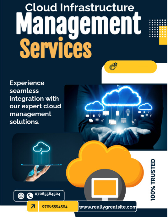 Plantilla de Blue and Yellow Modern cloud Security Service Flyer | PosterMyWall