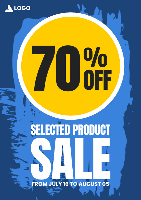 Copy of Blue and yellow Selected product Sale 70% off | PosterMyWall
