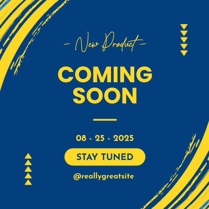 Blue And Yellow Simple Coming Soon Instagram Template | PosterMyWall