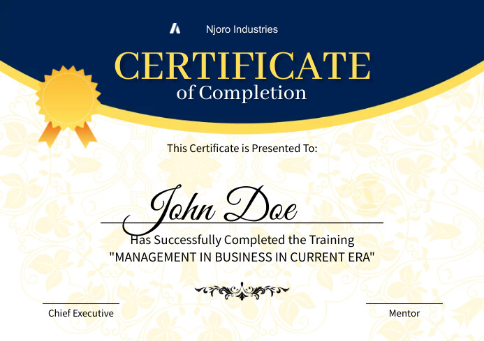 Blue and Yellow Vector Modern Completion Template | PosterMyWall