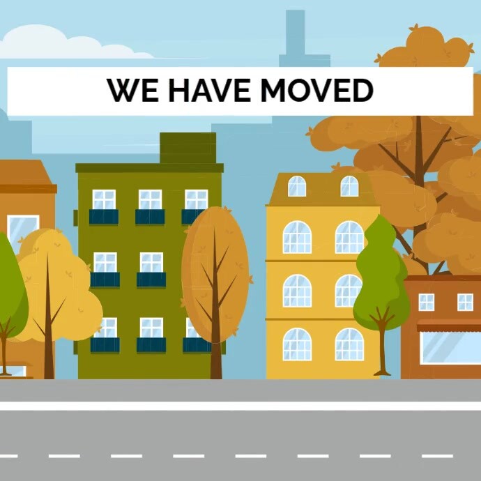 Blue Animated We Have Moved Instagram Post Template | PosterMyWall