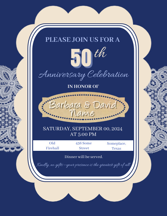 Copy of Blue Anniversary Invitation Flyer (US Letter) | PosterMyWall
