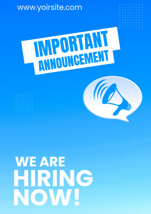 Copy of Blue Announcement For Hiring Now A4 | PosterMyWall