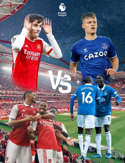 Copy of Blue Arsenal Vs Everton Flyer (us Letter) | PosterMyWall