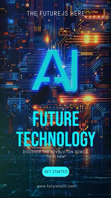 Blue Artificial Intelligence Instagram Ad Template | PosterMyWall