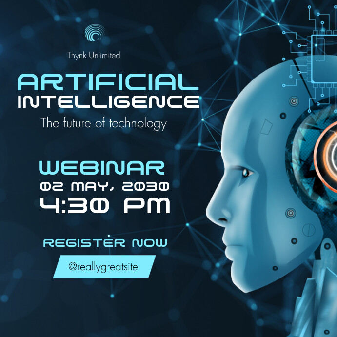 Copy of Blue Artificial Intelligence Webinar Instagra | PosterMyWall