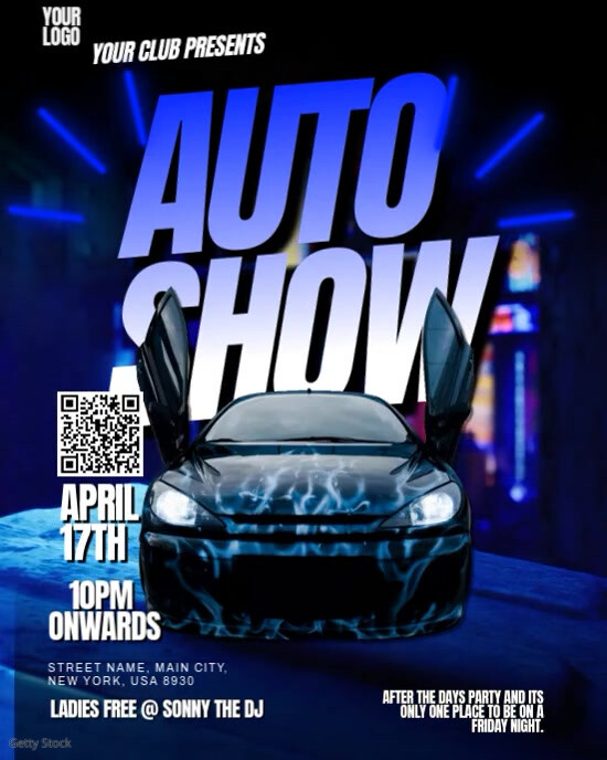 Blue Auto show Event Template | PosterMyWall