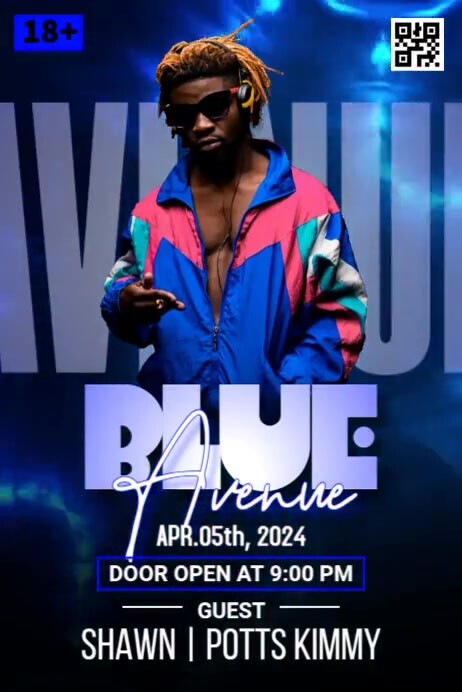 Plantilla de Blue Avenue Music | PosterMyWall