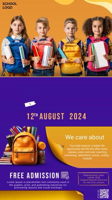Blue Back To School Instagram Story Template | PosterMyWall
