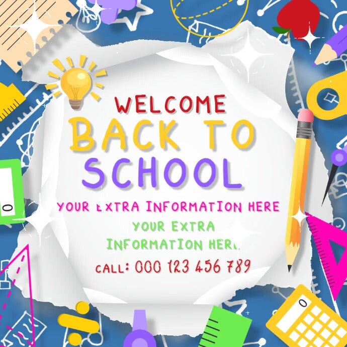 Blue Back to school sale Template | PosterMyWall