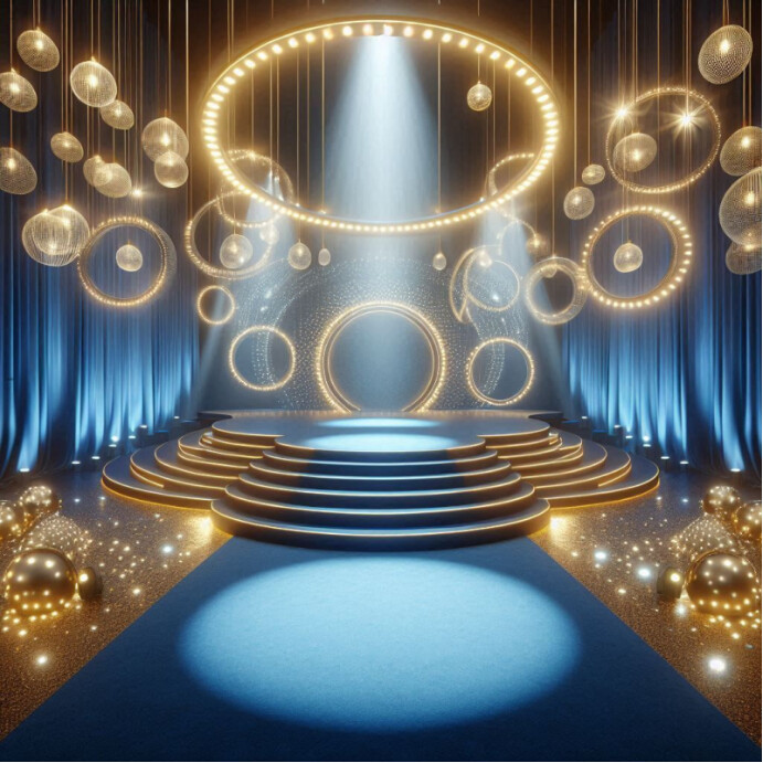 Blue background celebration stage spotlight d Template | PosterMyWall