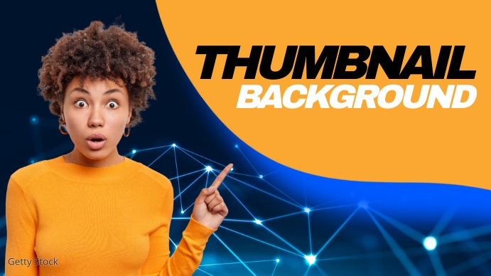 Copy of Blue background thumbnail with woman | PosterMyWall