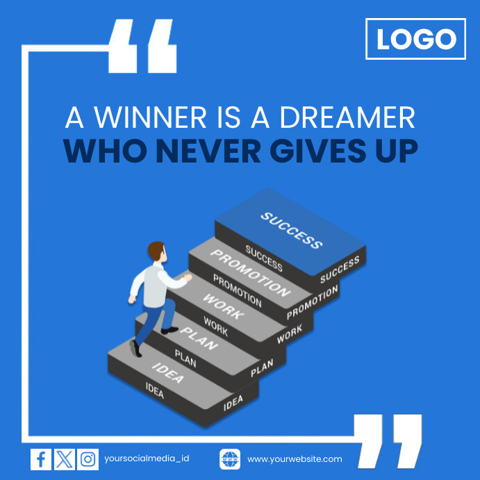 Blue Based Motivational Instagram Post Template เทมเพลต | PosterMyWall