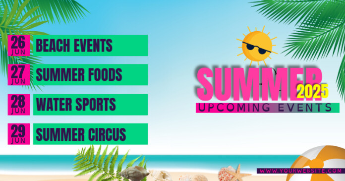Blue Berbasis Daftar Summer Events Gambar Bersama Facebook Templat ...