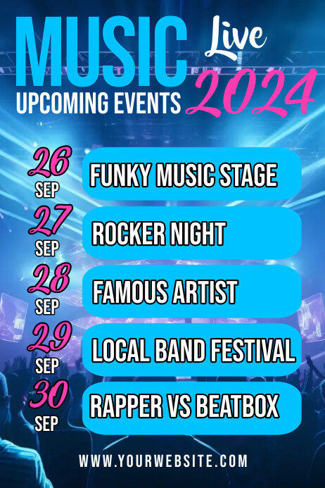 Blue Berbasis Daftar Upcoming Event Poster Template | PosterMyWall