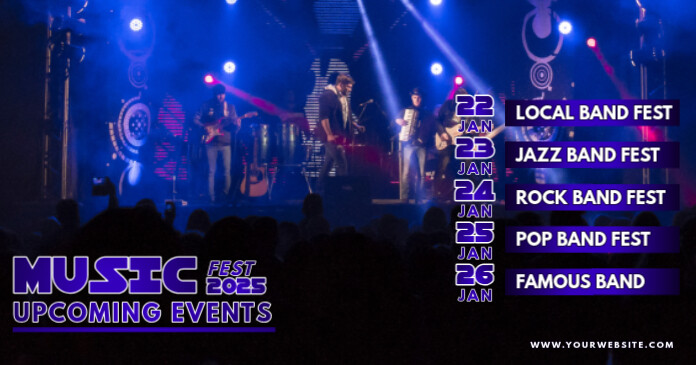 Blue Berbasis Daftar Upcoming Events Gambar Bersama Facebook Template ...