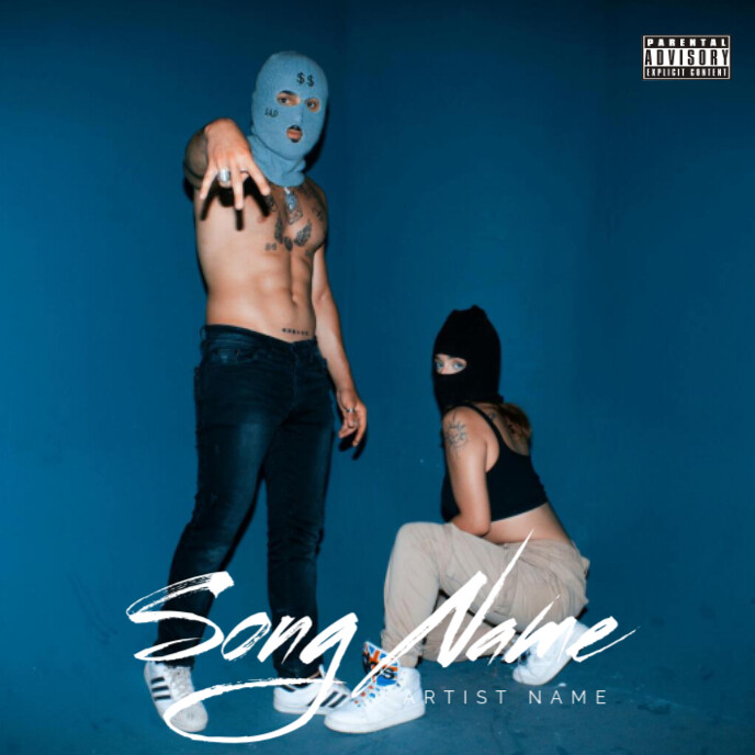 Blue Best Cover Album Music Art Trap Mixtape Rap Album Cover Template ...