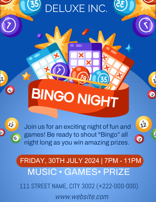 Copy of Blue Bingo Game Night Flyer (us Letter) | PosterMyWall