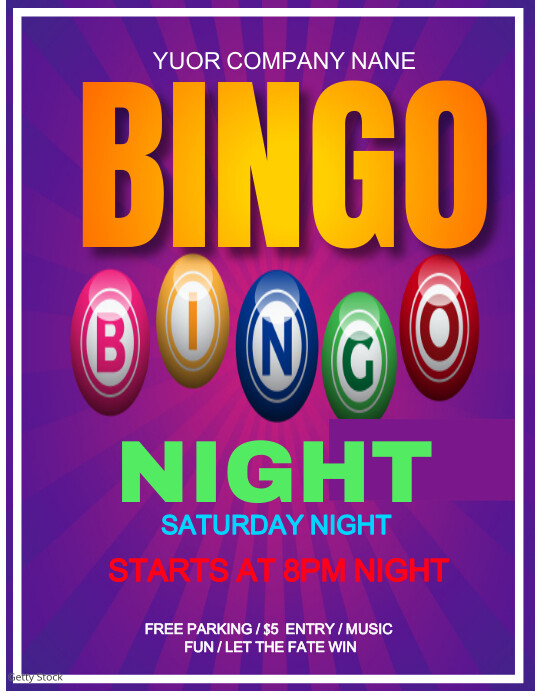 Plantilla de Blue Bingo Game Night Flyer (us Letter) | PosterMyWall