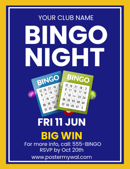 Blue Bingo Night Event Flyer Template | PosterMyWall