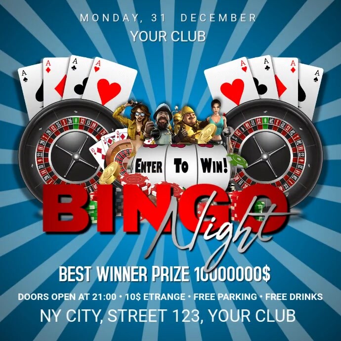 Blue Bingo Night Instagram Post Template | PosterMyWall