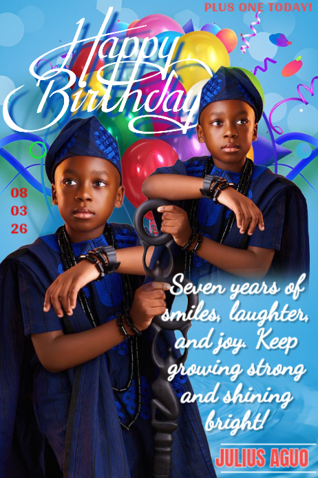 Blue Birthday Celebration Poster Template | PosterMyWall