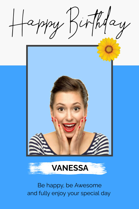 Blue Birthday Poster模板 | PosterMyWall