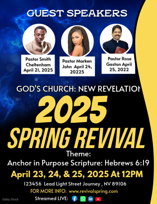 Copy of Blue Black Spring Revival Flyer With Smoky Cloud | PosterMyWall