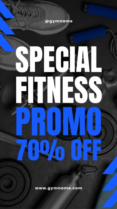 Copy of Blue Black Typographic Special Fitness Gym Offer Deal ...