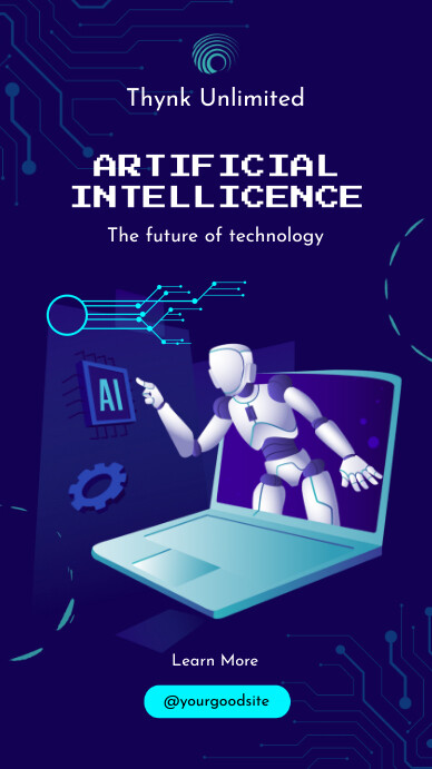 Blue Blue Artificial Intelligence Instagram S Template | PosterMyWall