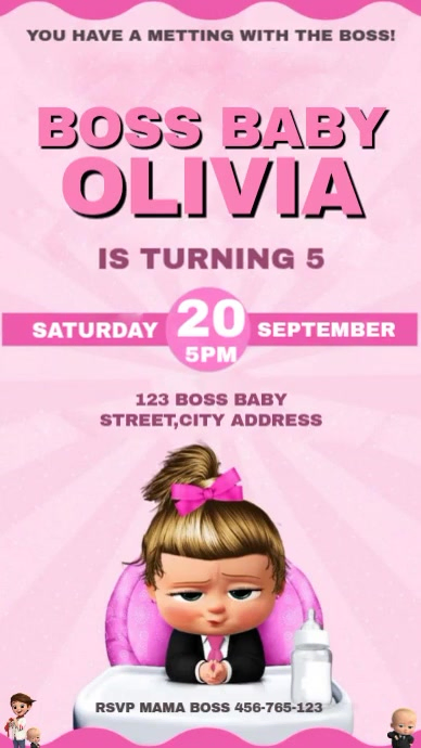 Plantilla de Blue Boss Baby Template Free Editable Digital Display (9: ...