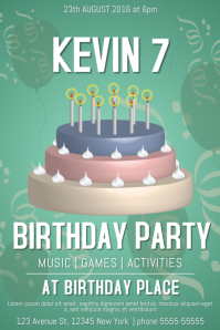 Girls Birthday Party Event Invitation Poster Template Postermywall