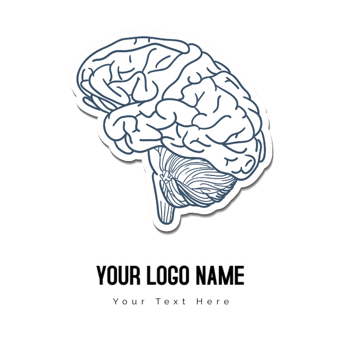 Blue Brain Project Cerebrum Drawing Logo Template | PosterMyWall
