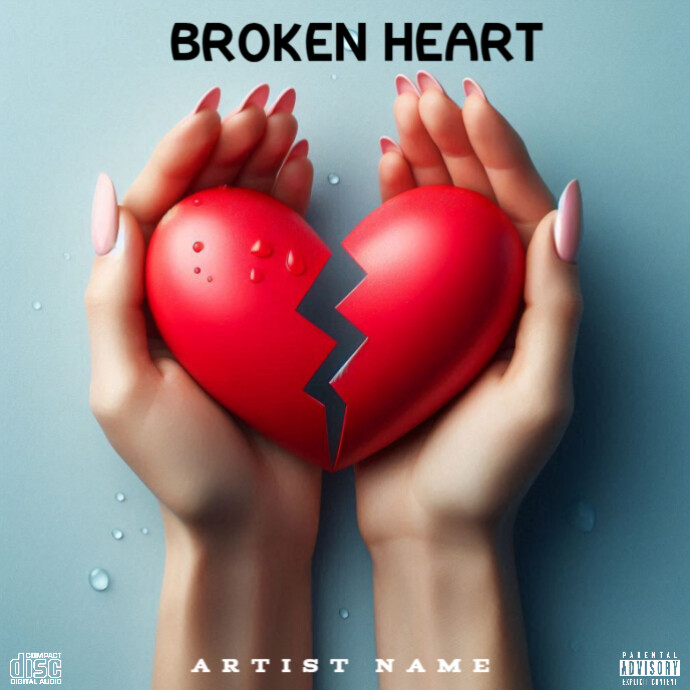 Blue Broken Heart Mixtape Album Cover Album Cover Template | PosterMyWall