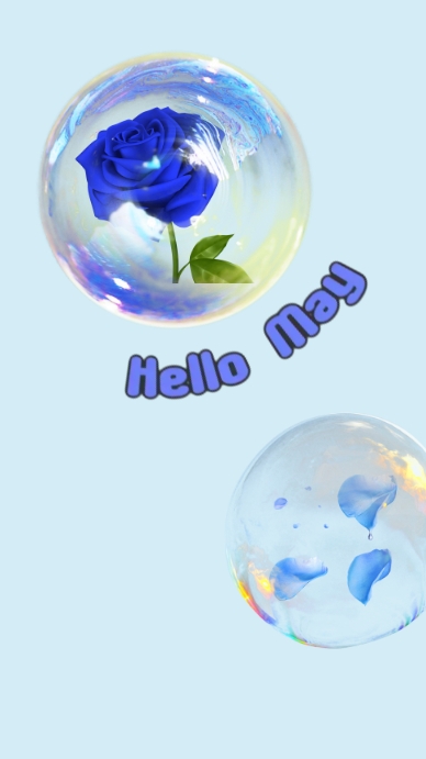 Copy of blue bubble hello may | PosterMyWall