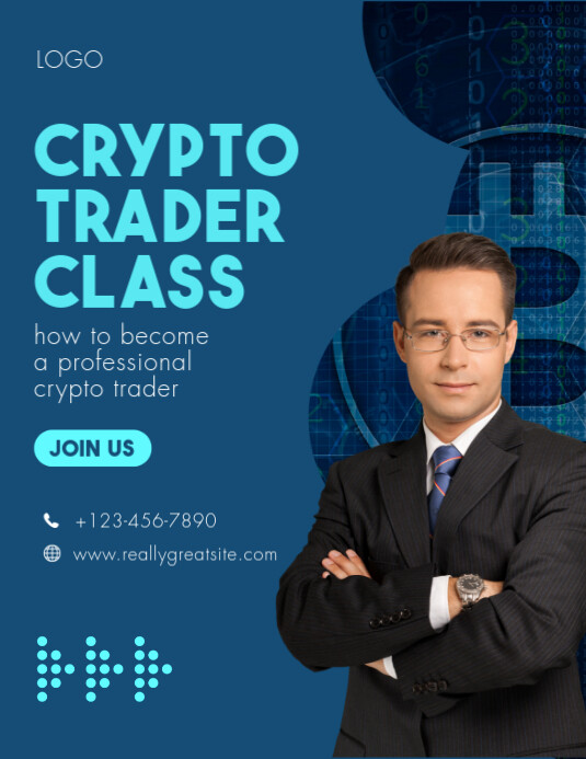Plantilla de Blue Business Crypto Trader Class Poster | PosterMyWall