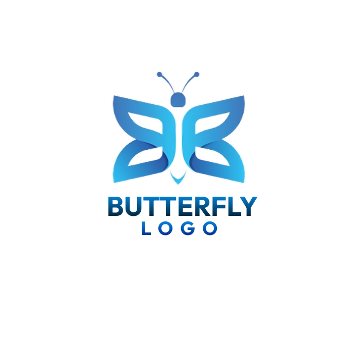 Blue Butterfly Logo Template | PosterMyWall