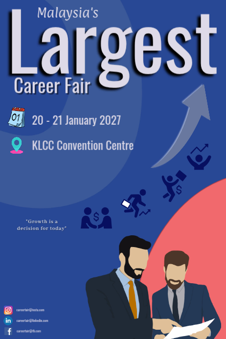 Blue Career Fair Poster Template | PosterMyWall