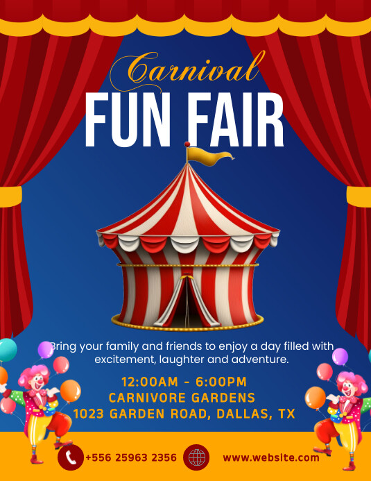 Copy of Blue Carnival Fun Fair Flyer (us Letter) | PosterMyWall