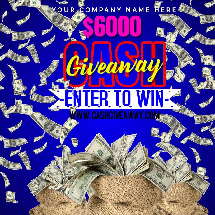 Blue Cash Giveaway Instagram Post Template | PosterMyWall