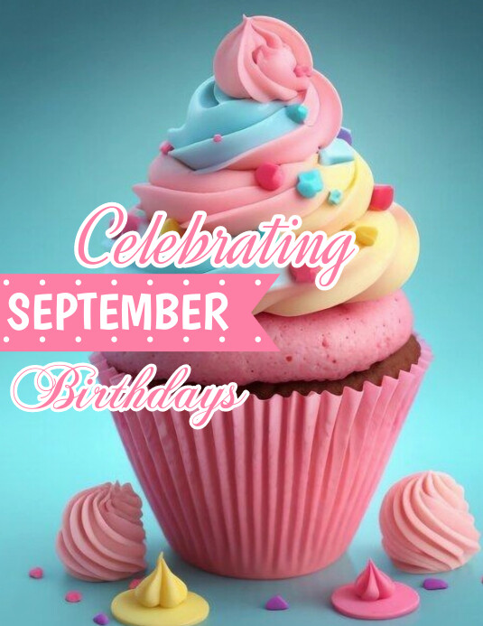 Blue Celebrating September Birthdays Flyer ( Template | PosterMyWall