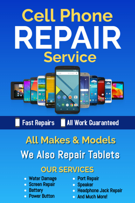 Copy of Blue Cell Phone Repair Service Poster | PosterMyWall