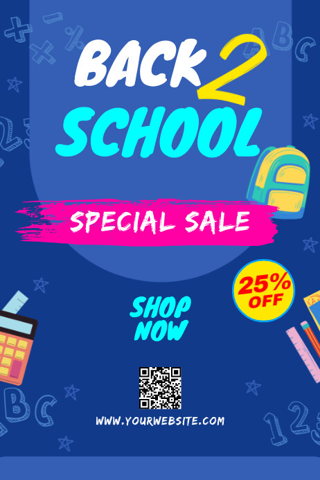 Blue Ceria Back To School Poster Template | PosterMyWall