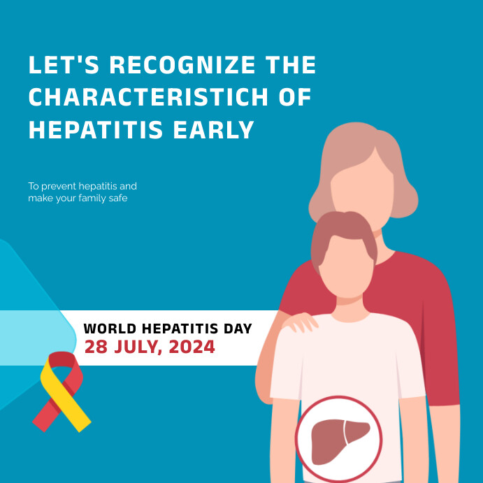 Blue Ceria Illustrated World Hepatitis Day P Template | PosterMyWall