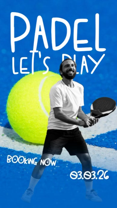 Blue Ceria Padel Tournament Reel Instagram Template | PosterMyWall