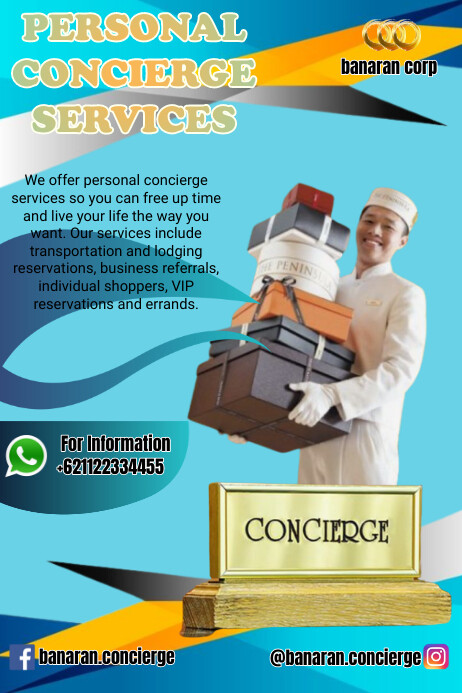 Plantilla de Blue Ceria Personal Concierge Services Poster | PosterMyWall