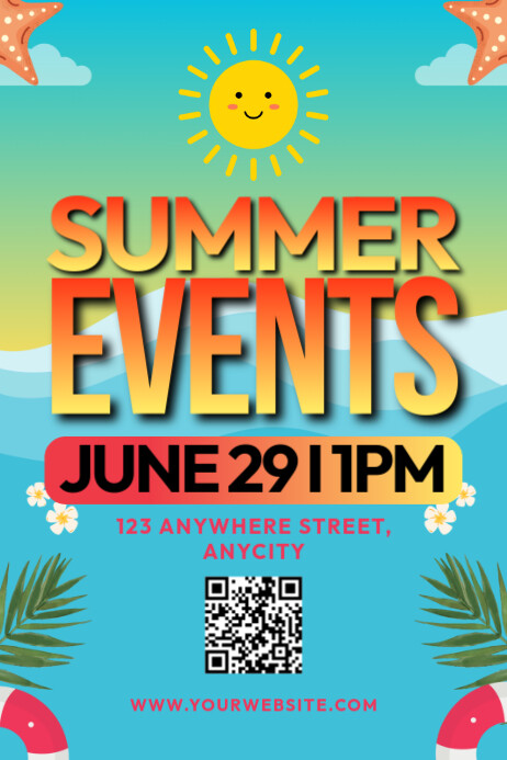 Blue Ceria Summer Events Poster Template | PosterMyWall